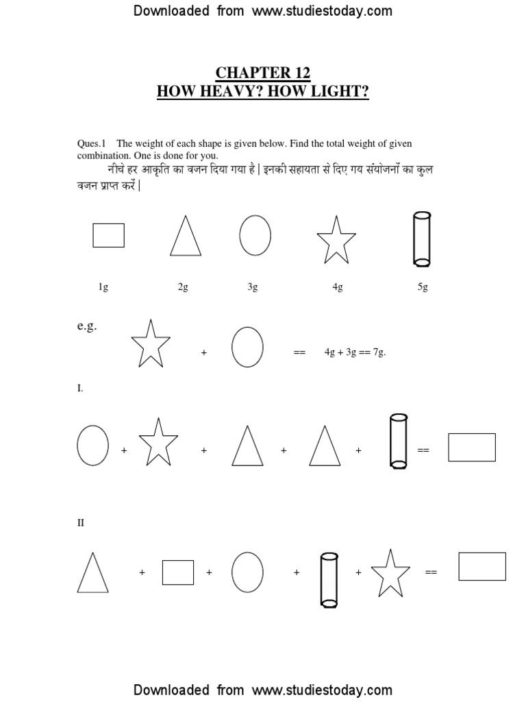 CBSE Class 4 Maths Chapter 12 Revision Worksheets | PDF