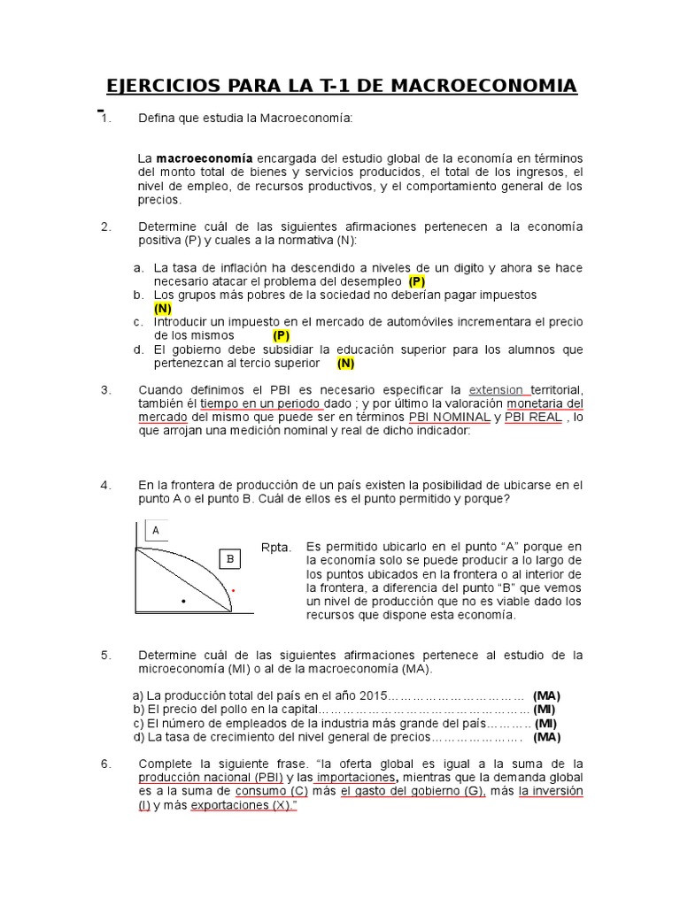 Desarrollo de La t1 Macro | PDF | Producto Interno Bruto | Macroeconómica