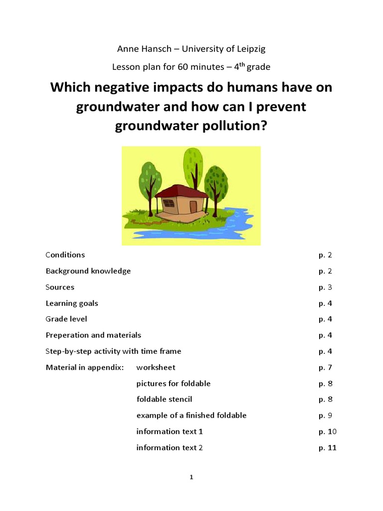 Groundwater Pollution Lesson Plan | PDF | Groundwater | Water Pollution
