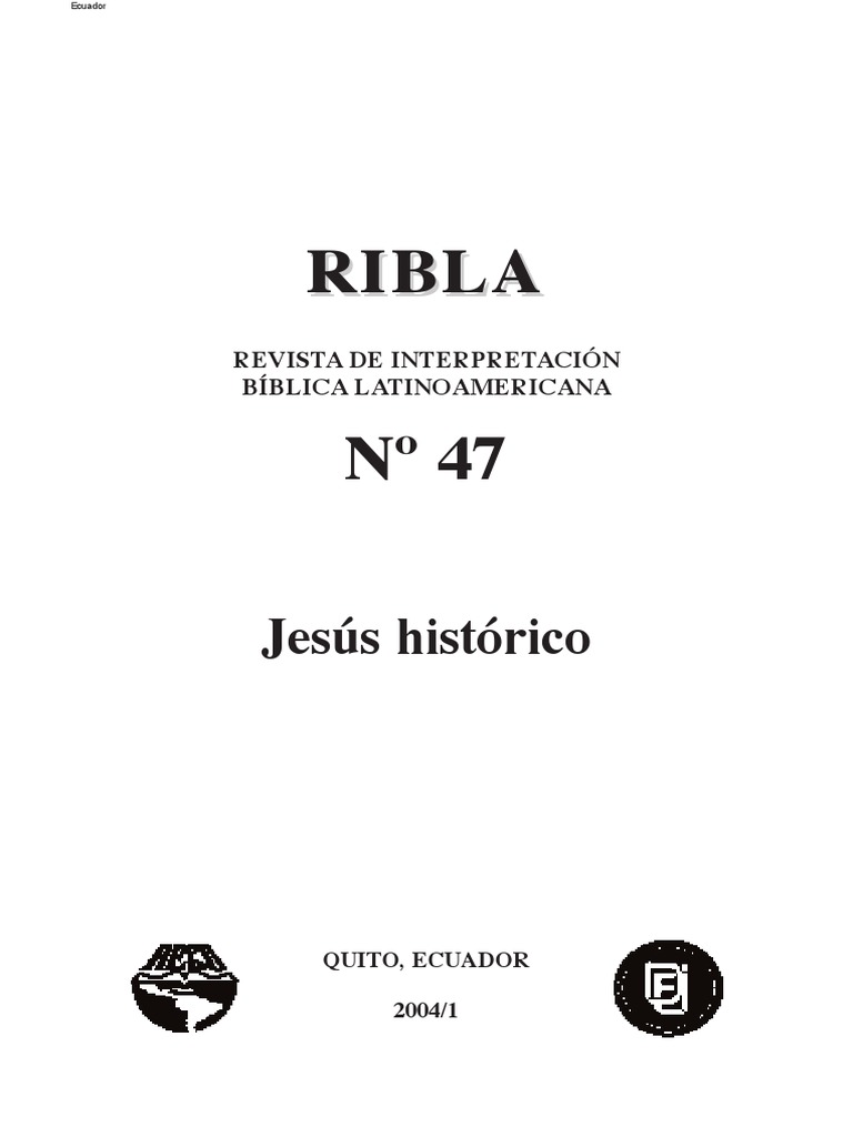 RIBLA, Jesús Histórico | PDF | Evangelios | Evangelio De Lucas