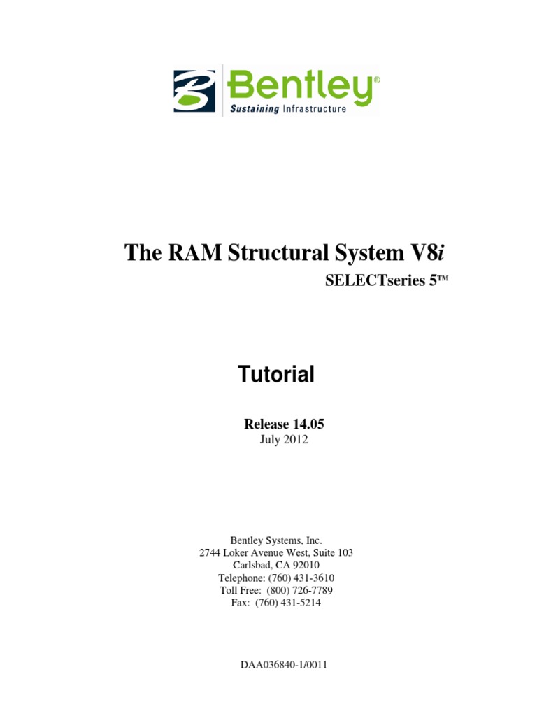 RAM Structural System Tutorial | Beam (Structure) | Framing (Construction)