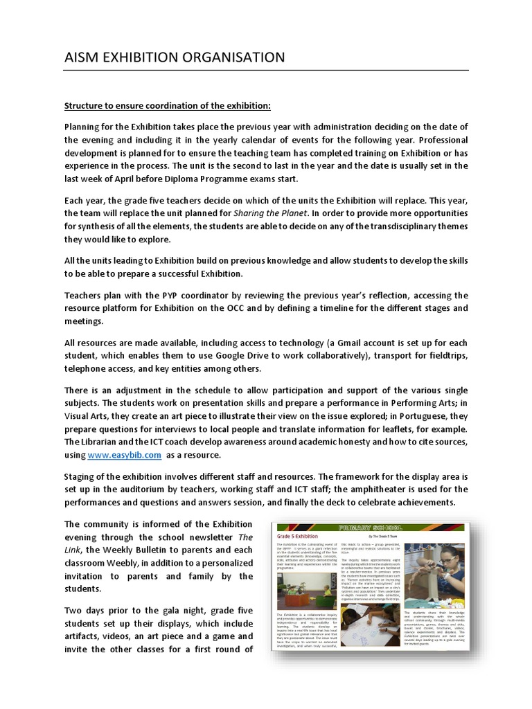 Description of Exhibition Organization | PDF | Mentorship ...