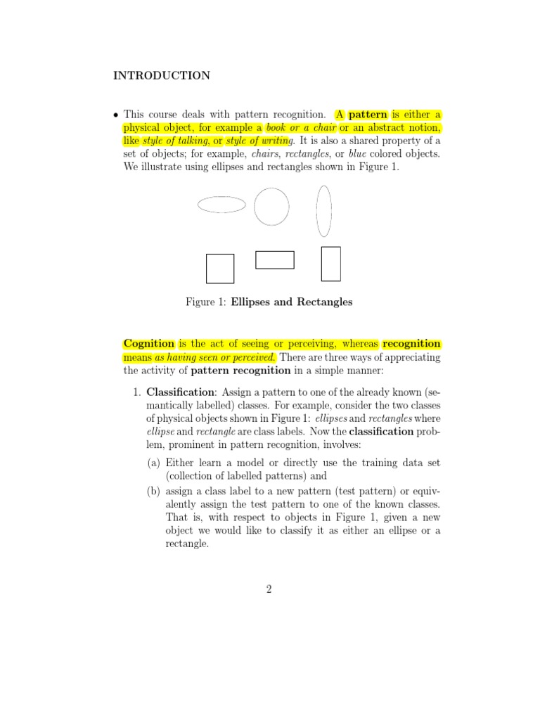 0.PR Representation | PDF | Pattern Recognition | Statistical Classification