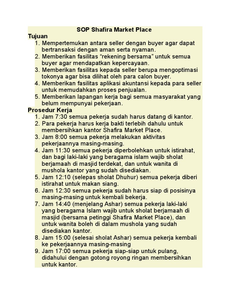 Contoh SOP | PDF