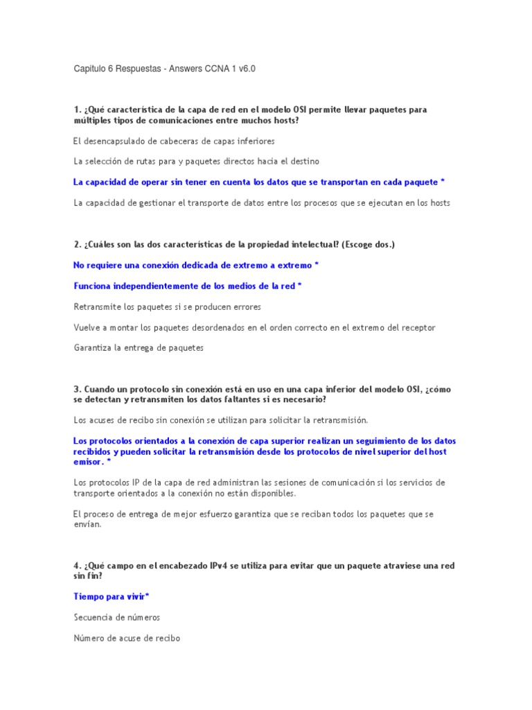 Capitulo 6 CCNA Respuestas | PDF | Enrutador (Computación) | Yo Pv6