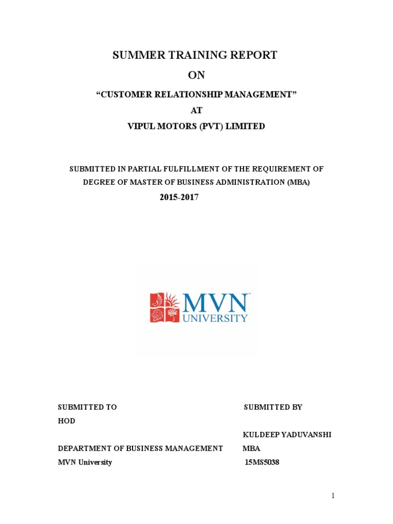 CRM Vipul Motors | PDF