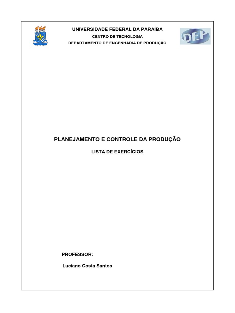 Lista PCP | PDF | Tempo | Hora extra