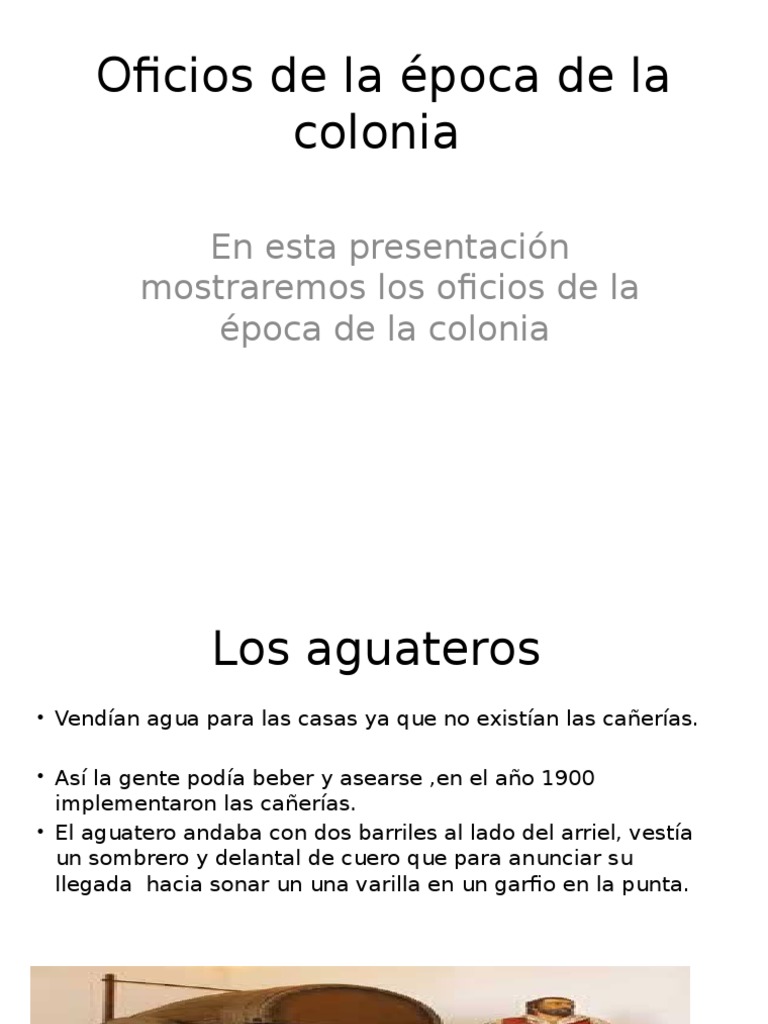 Oficios de la colonia | PDF