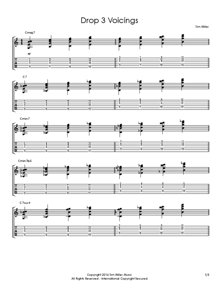 Drop 3 Voicings Chart | PDF | Copyright Law | Law