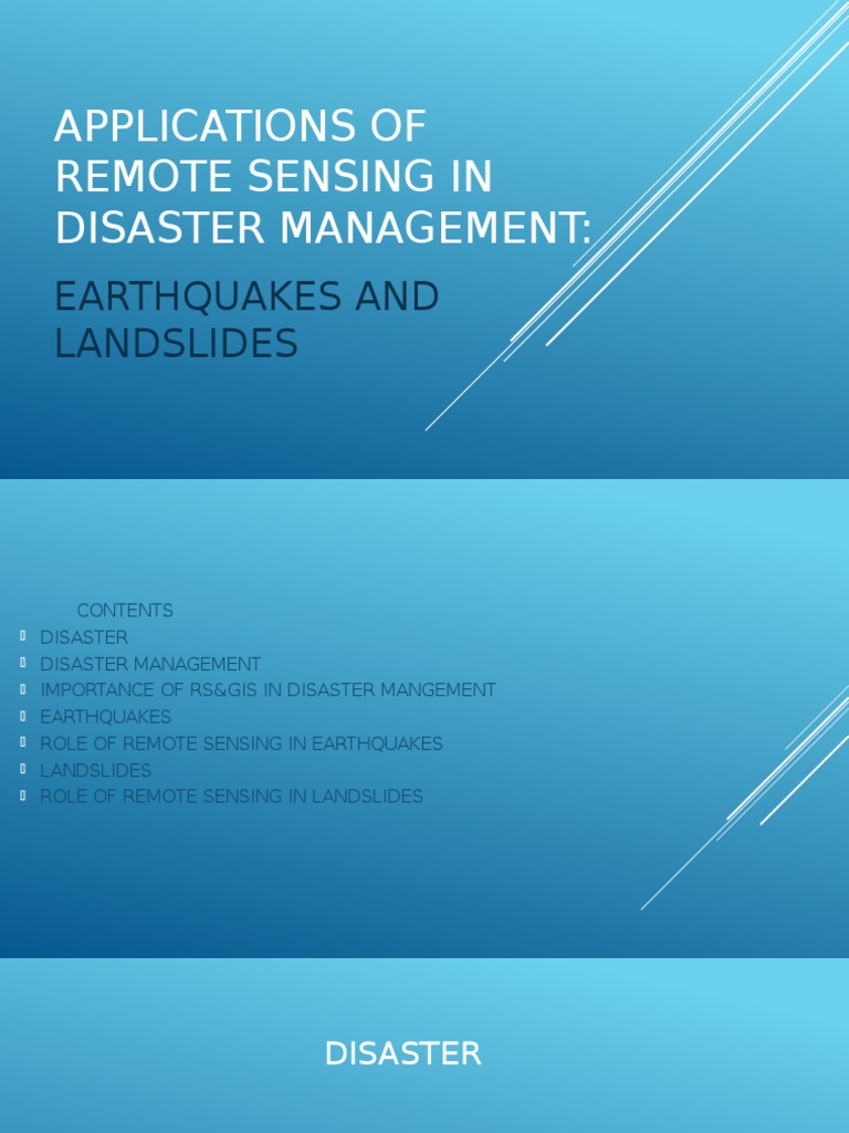 Remote Sensing for Disaster Experts | PDF | Emergency Management ...