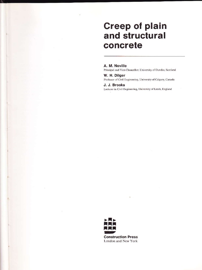 Creep of Plain and Reinforced Concrete Neville | PDF | Creep ...