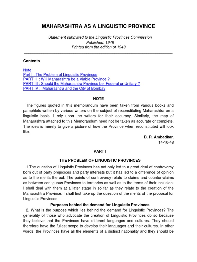 Maharashtra As A Linguistic Province33 | PDF | Politics | Social Science