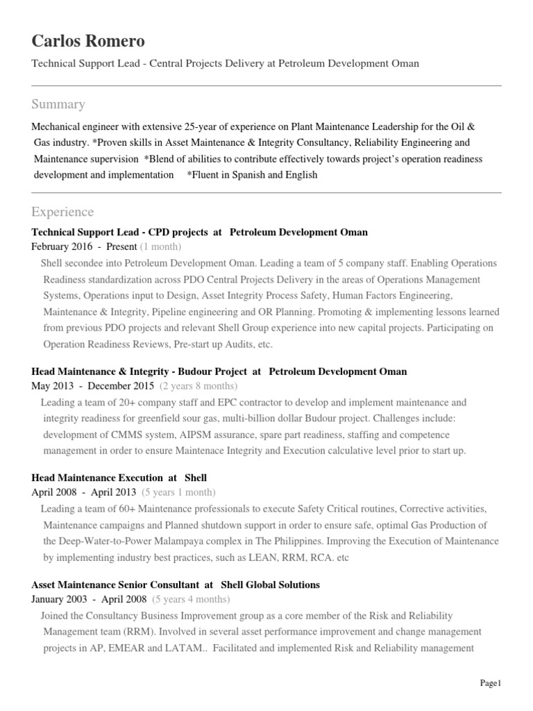 Carlos Romero | PDF | Reliability Engineering | Petroleum