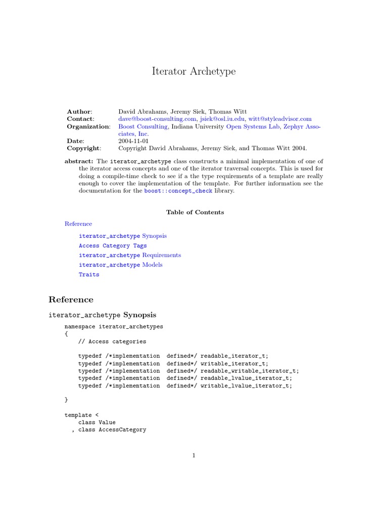 Iterator Archetypes | PDF | Pointer (Computer Programming) | Programming Paradigms