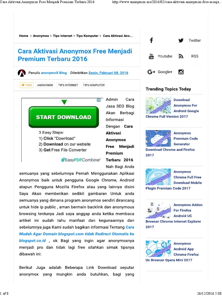 Cara Aktivasi Premium Code Anonymox - lasopamerchant