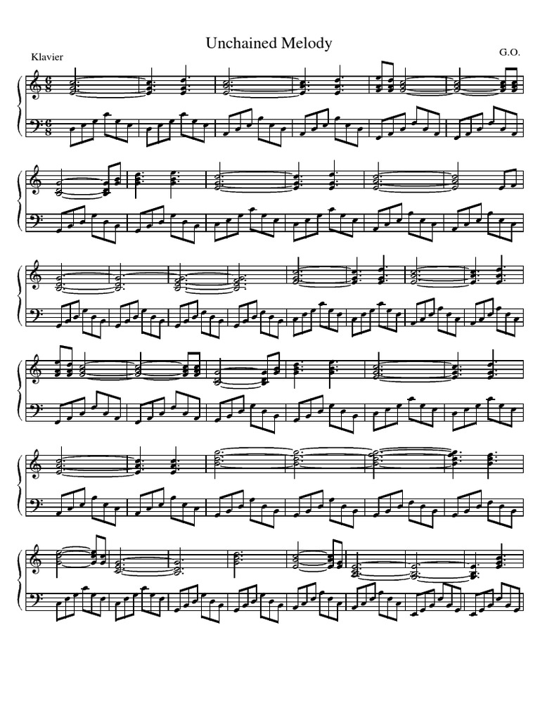 Partituras Unchained Melody Piano Sheets PDF | PDF