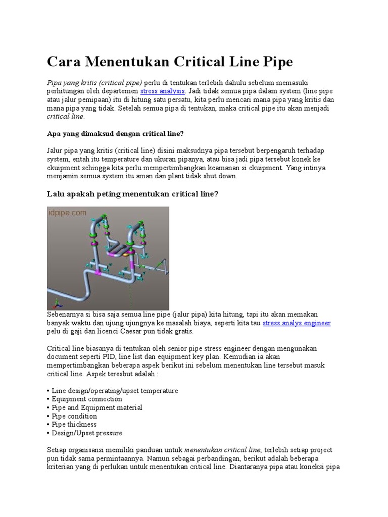 Cara Menentukan Critical Line Pipe | PDF