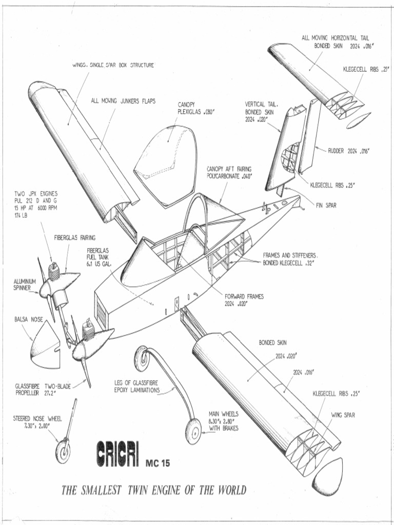 MC15 Cri Cri Airplane Plans Overview | PDF
