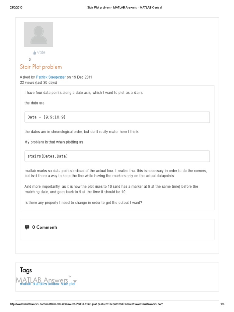 Stair Plot Problem - MATLAB Answers - MATLAB Central | PDF | Matlab ...