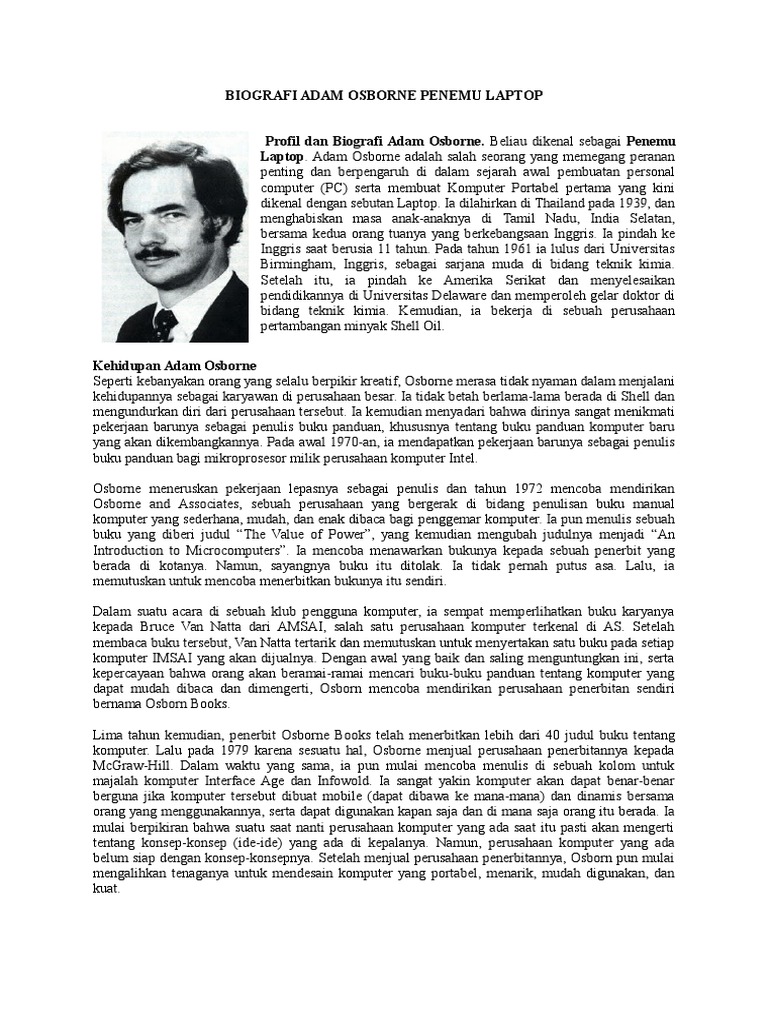 Biografi Penemu Laptop | PDF