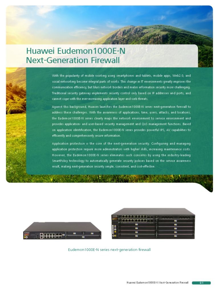 Huawei Eudemon1000E-N Next-Generation Firewall: A Powerful Solution for Granular Application ...