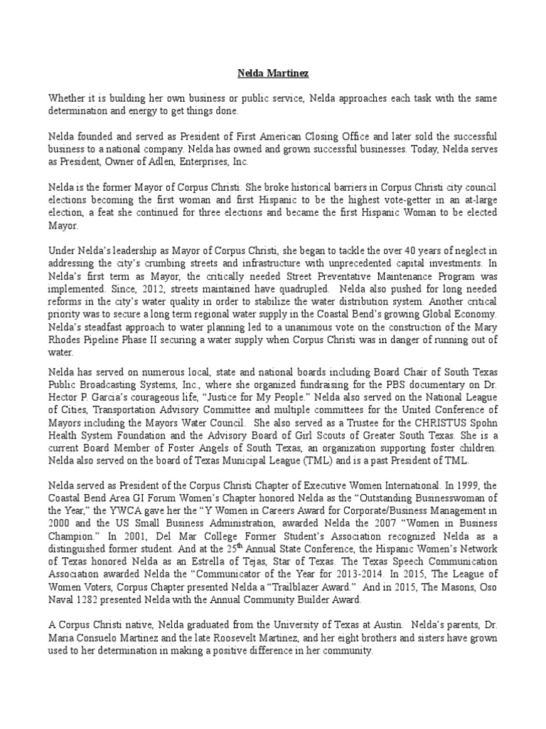 Nelda Martinez Resume | PDF | The United States | Government