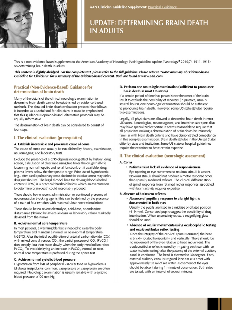 Brain Death AAN | PDF | Apnea | Blood Pressure