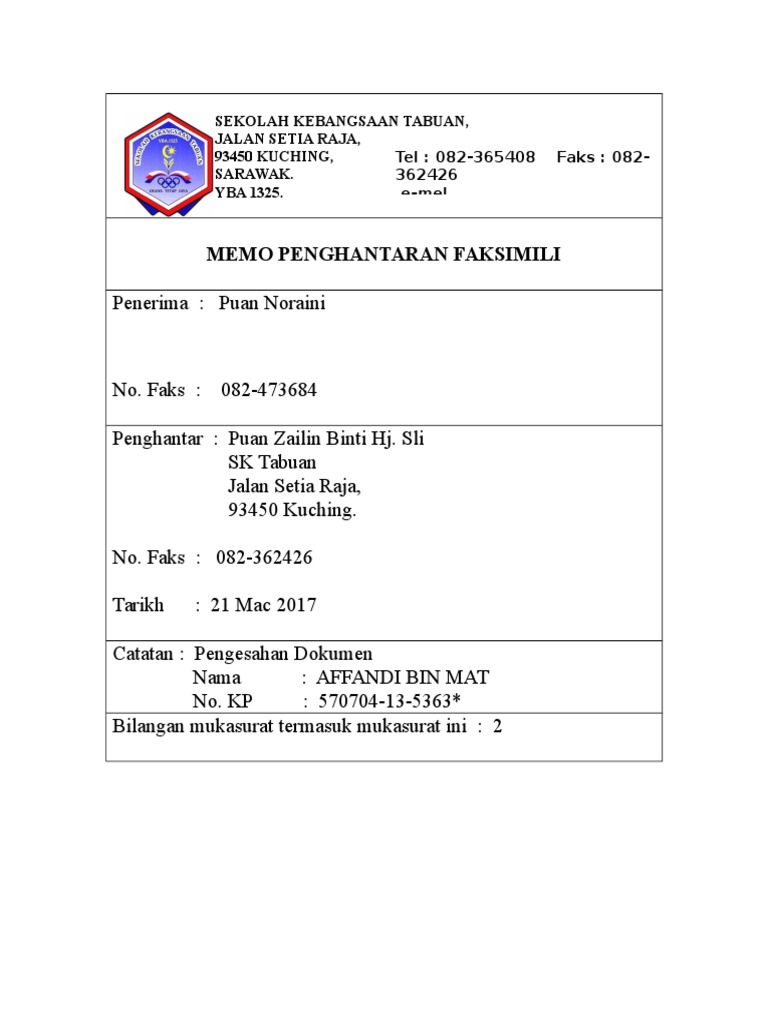 Memo Faksimili (COPY) 1x | PDF