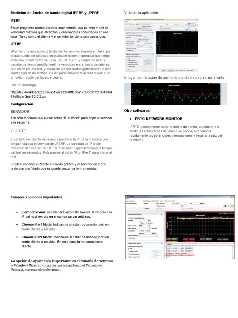 Medición de Ancho de Banda Digital IPERF y JPERF | PDF