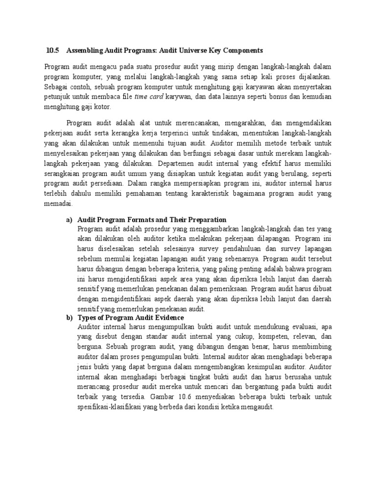 10.5 Assembling Audit Programs Audit Universe Key Components | PDF ...