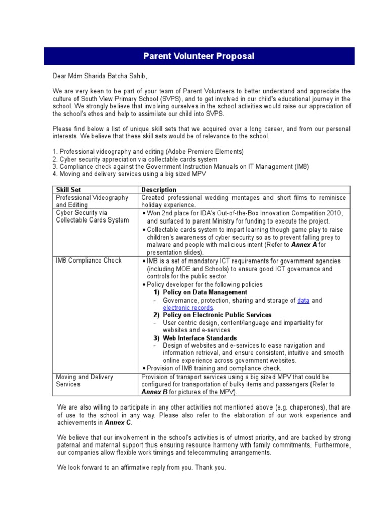 Parent Volunteer Proposal for SVPS | PDF | Computer Security | Security