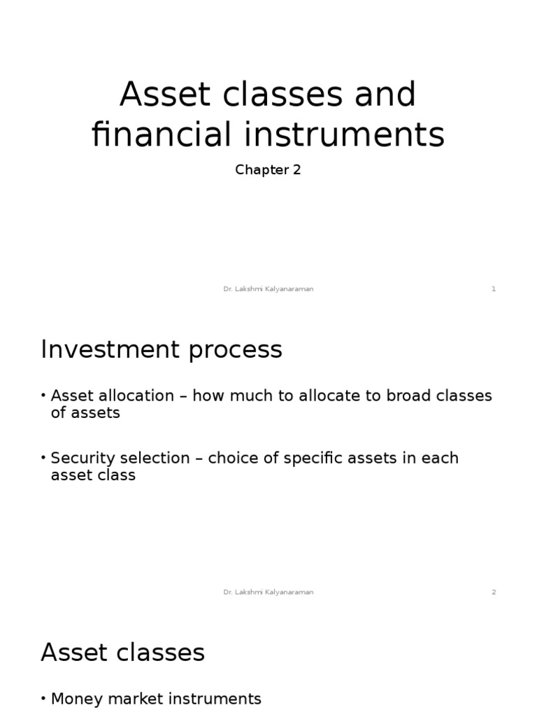 Asset Classes and Financial Instruments | PDF | Bonds (Finance ...