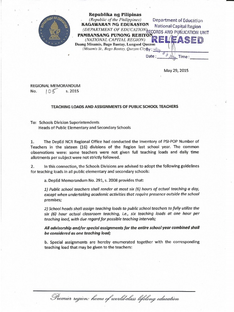 Teaching Loads PDF | PDF