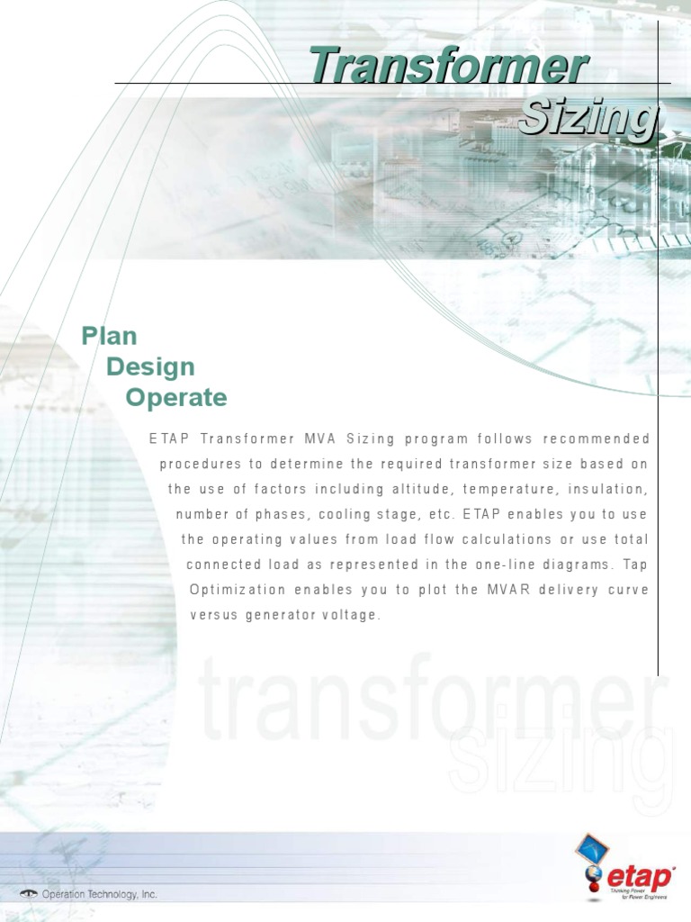 Etap Transformer Sizing | PDF | Ac Power | Transformer
