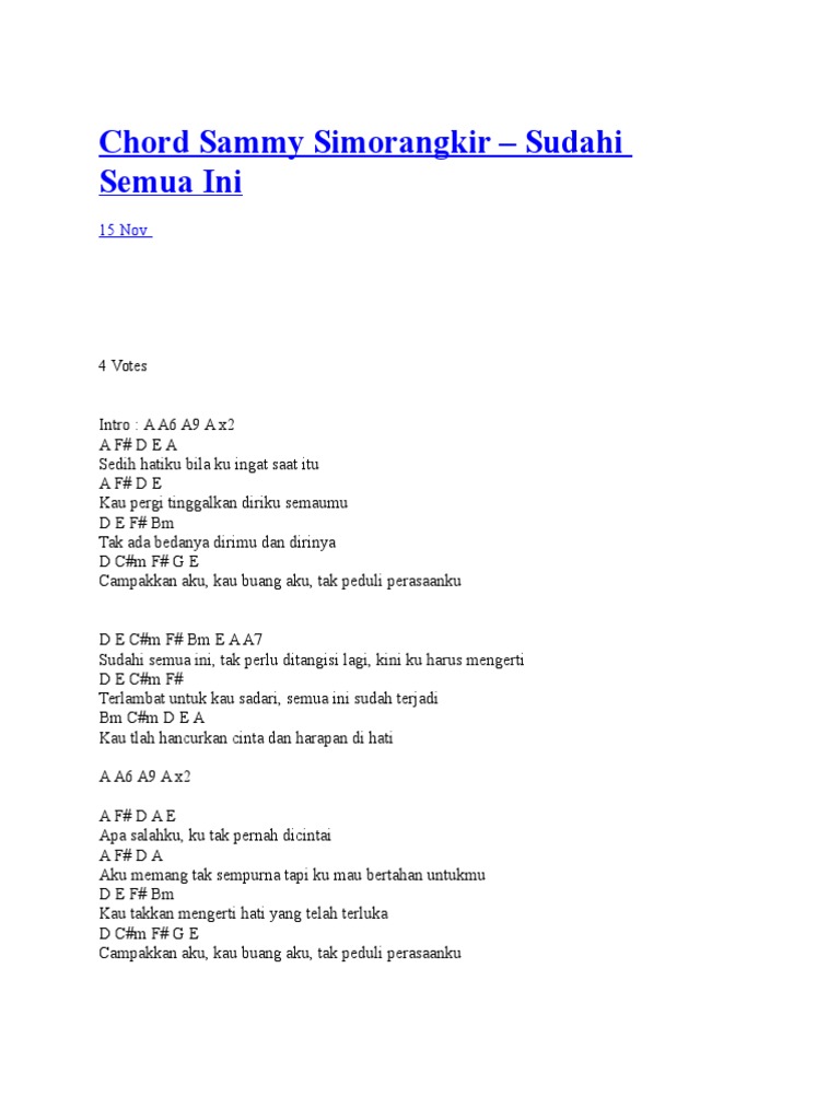 Chord Sammy Simorangkir | PDF | Seni & Disiplin Bahasa