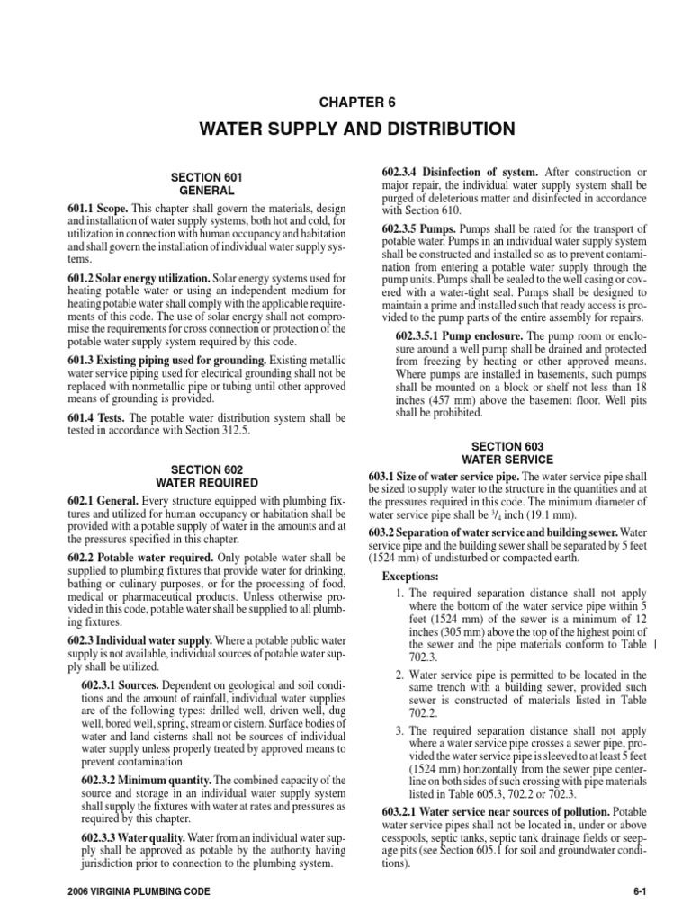 Water Supply and Distribution Guidelines | PDF | Home & Garden ...