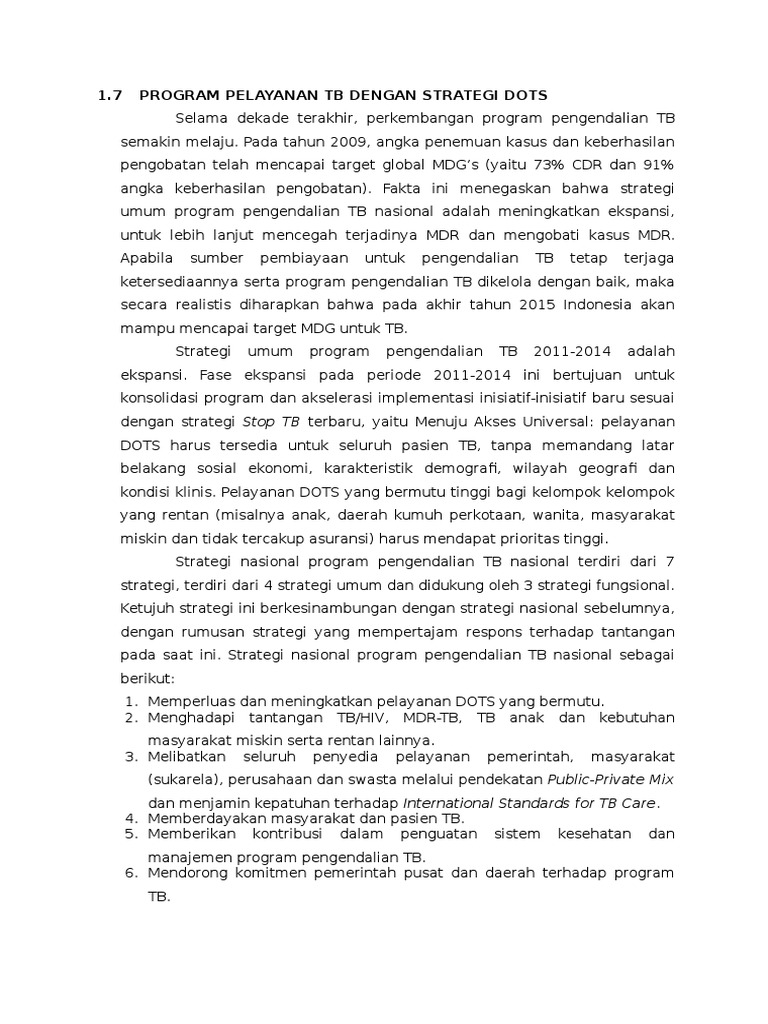 Program Pelayanan TB Dengan Strategi Dots | PDF