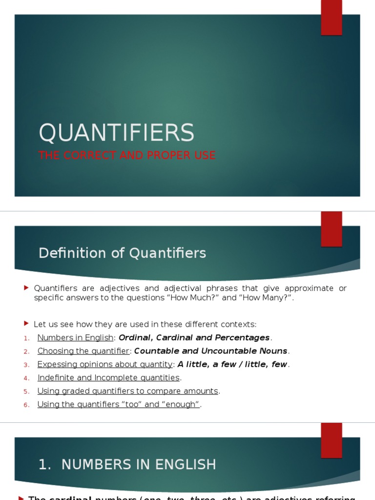 Quantifiers - Grammar I | Download Free PDF | Fraction (Mathematics) | Noun