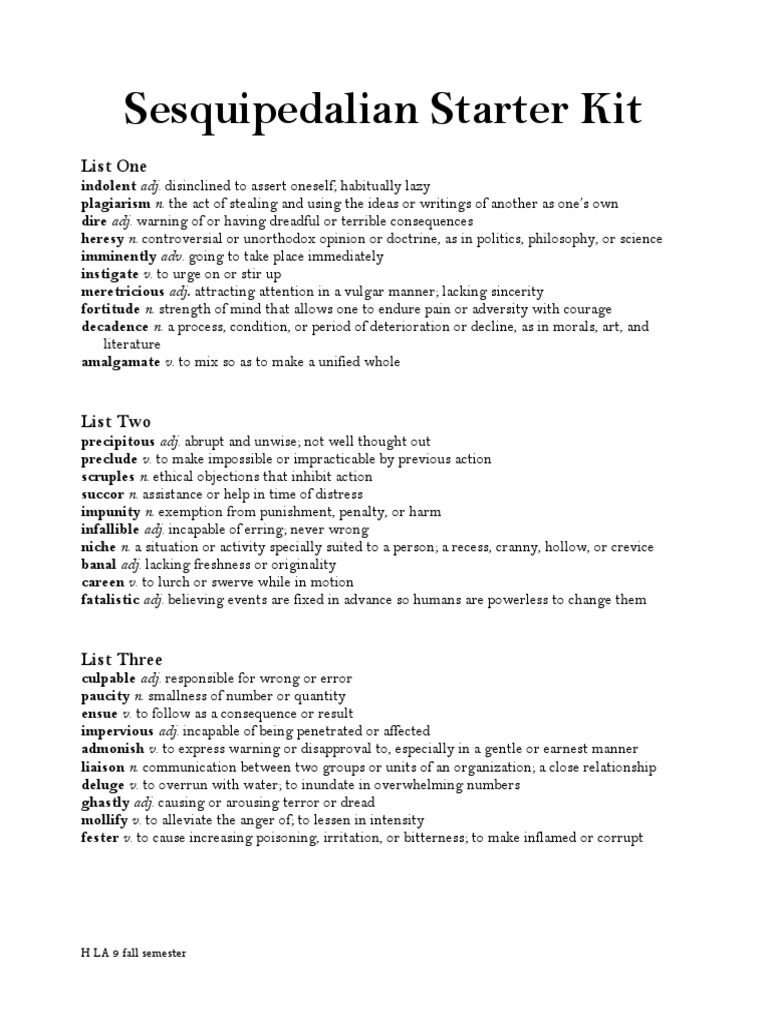 Sesquipedalian Starter Kit Fall 2015 | PDF | Psychological Concepts ...