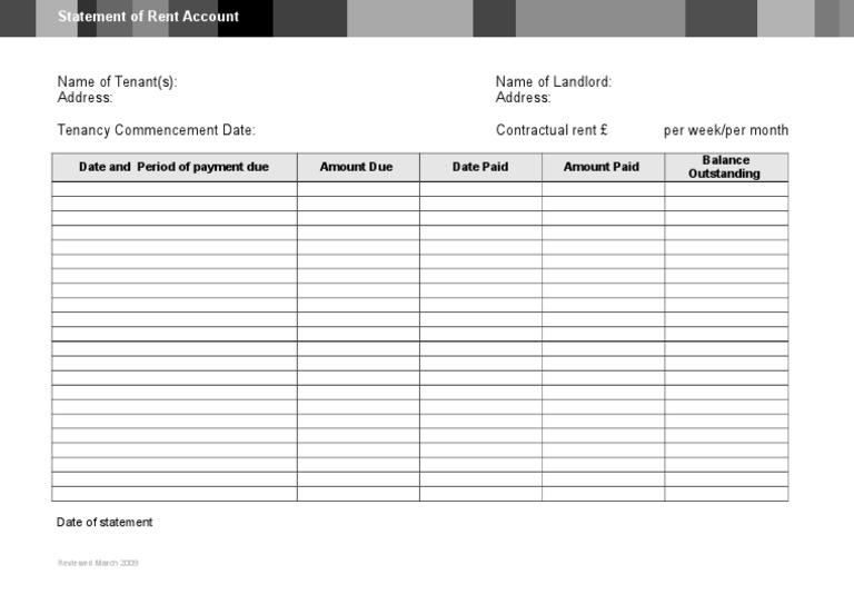 Statement of Rent Account | PDF