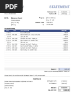 Statement of Account Sample Template | PDF | Money | Services (Economics)