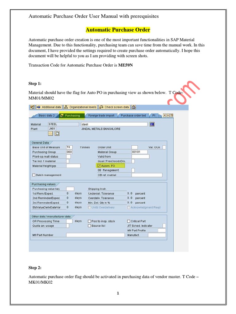 Automatic Purchase Order Creation7 | PDF | Computing | Software