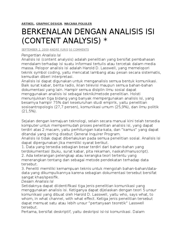 Analisis Isi | PDF