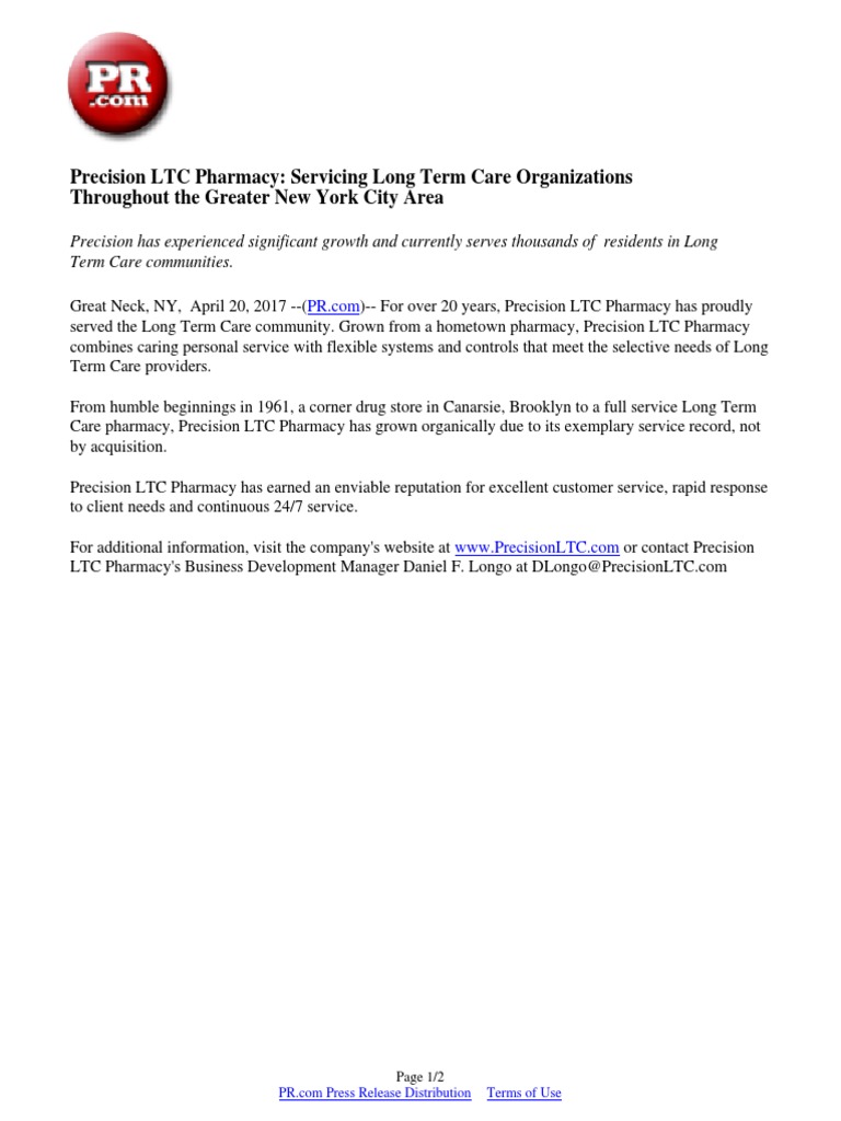 Precision LTC Pharmacy: Servicing Long Term Care Organizations ...