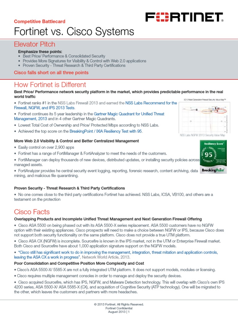 Battle Card - Fortinet Vs Cisco ASA Series11 PDF | PDF | Cisco Systems ...