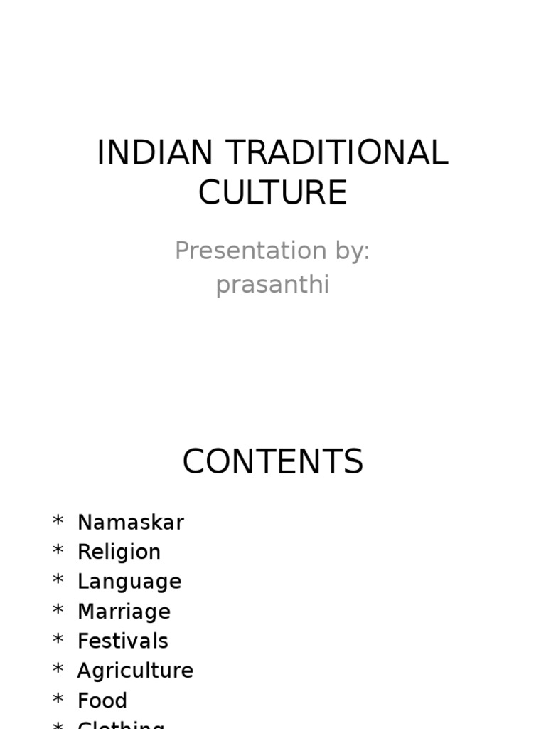 Indian Traditional Culture | PDF