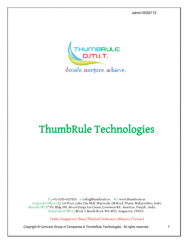 Sample Report of Thumbrule DMIT (Dermatoglyphics Multiple Intelligence ...