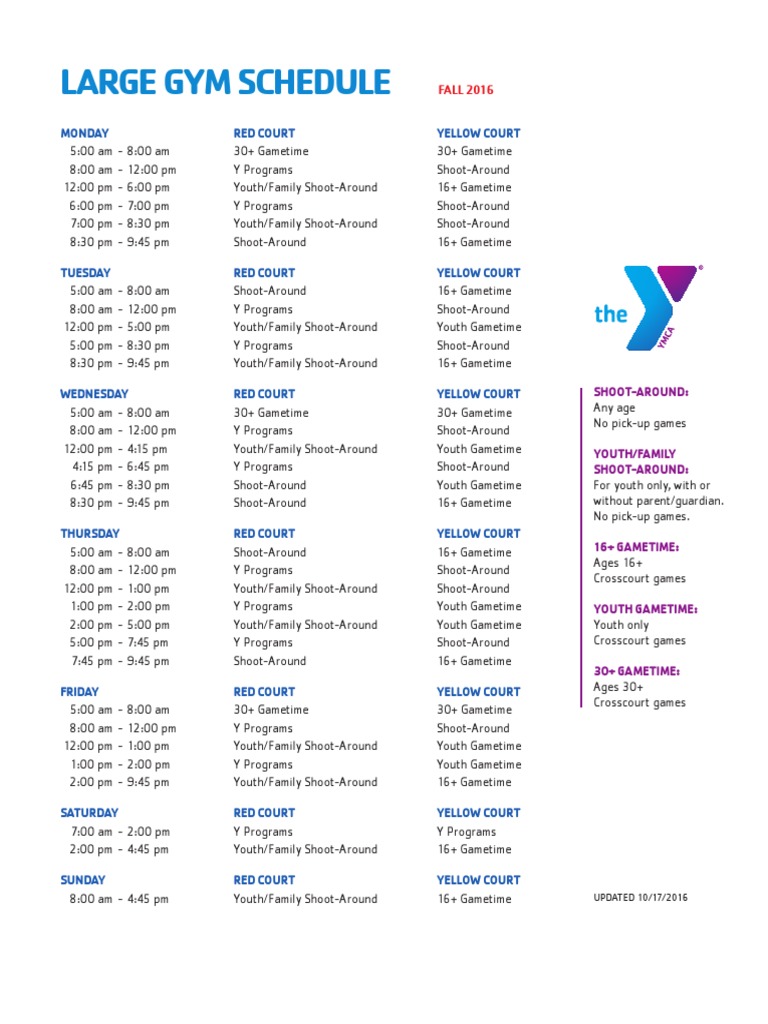 Gym Schedules | PDF | Sports | Leisure