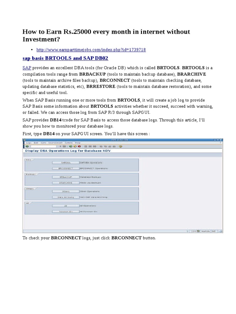 SAP Brtools | PDF | Oracle Database | Ibm Db2
