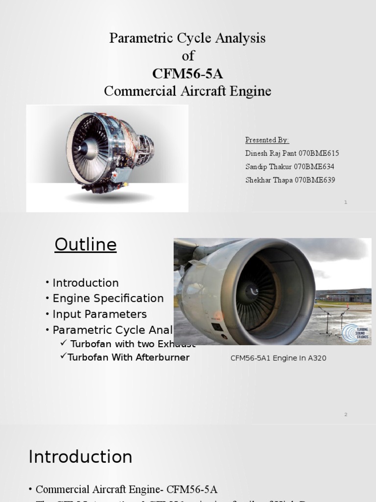Parametric Cycle Analysis of CFM56-5A Commercial Aircraft Engine | PDF | Aviation | Machines